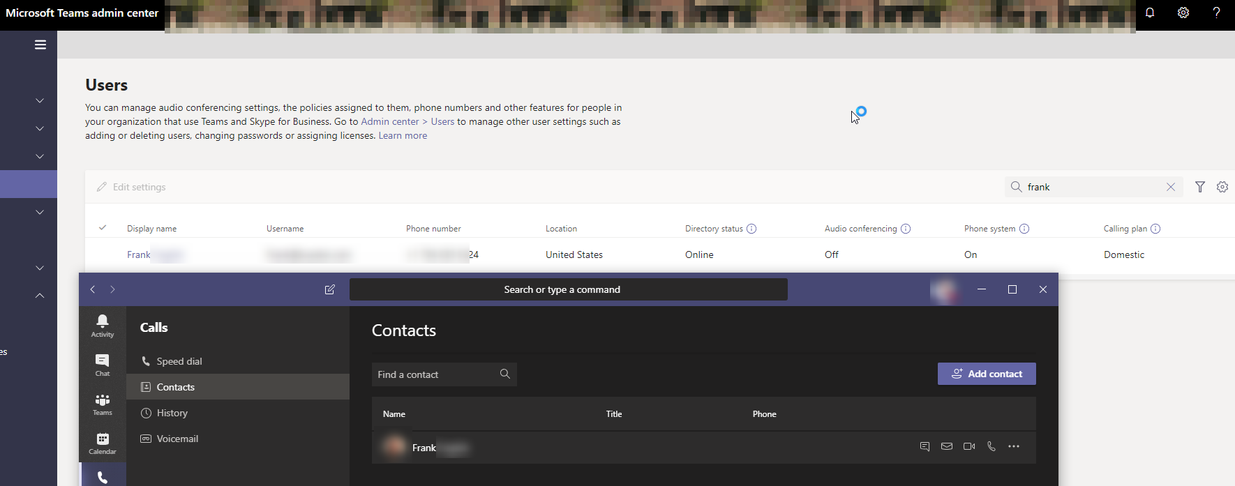 As a user, how to see the assigned Teams phone number of other users ...