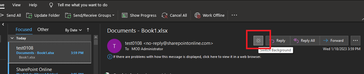 Office 365 : Dark mode toggle button not available - Microsoft Q&A