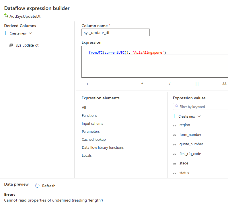 Date time preview for data flow error - Microsoft Q&A