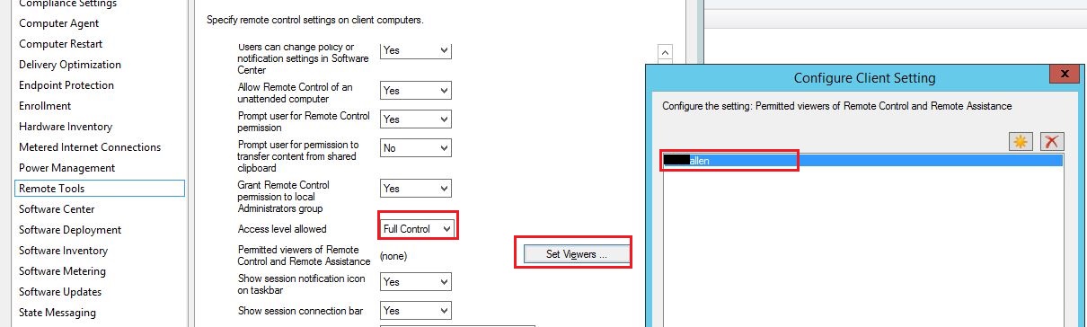 SCCM remote control | client losing group membership - Microsoft Q&A