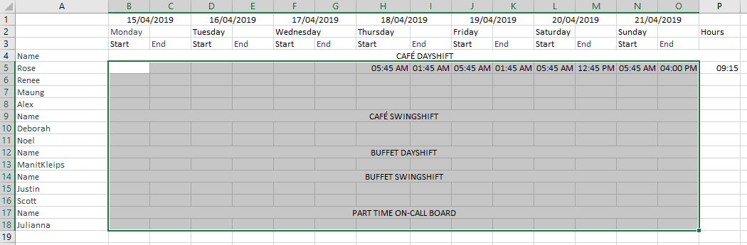 Adding together hours worked in Excel - Microsoft Q&A