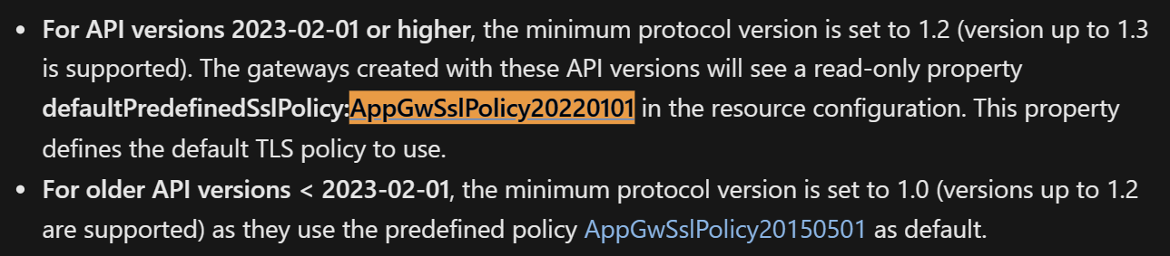 How to change default AppGwSslPolicyXXXXXXXX from Azure CLI - Microsoft Q&A