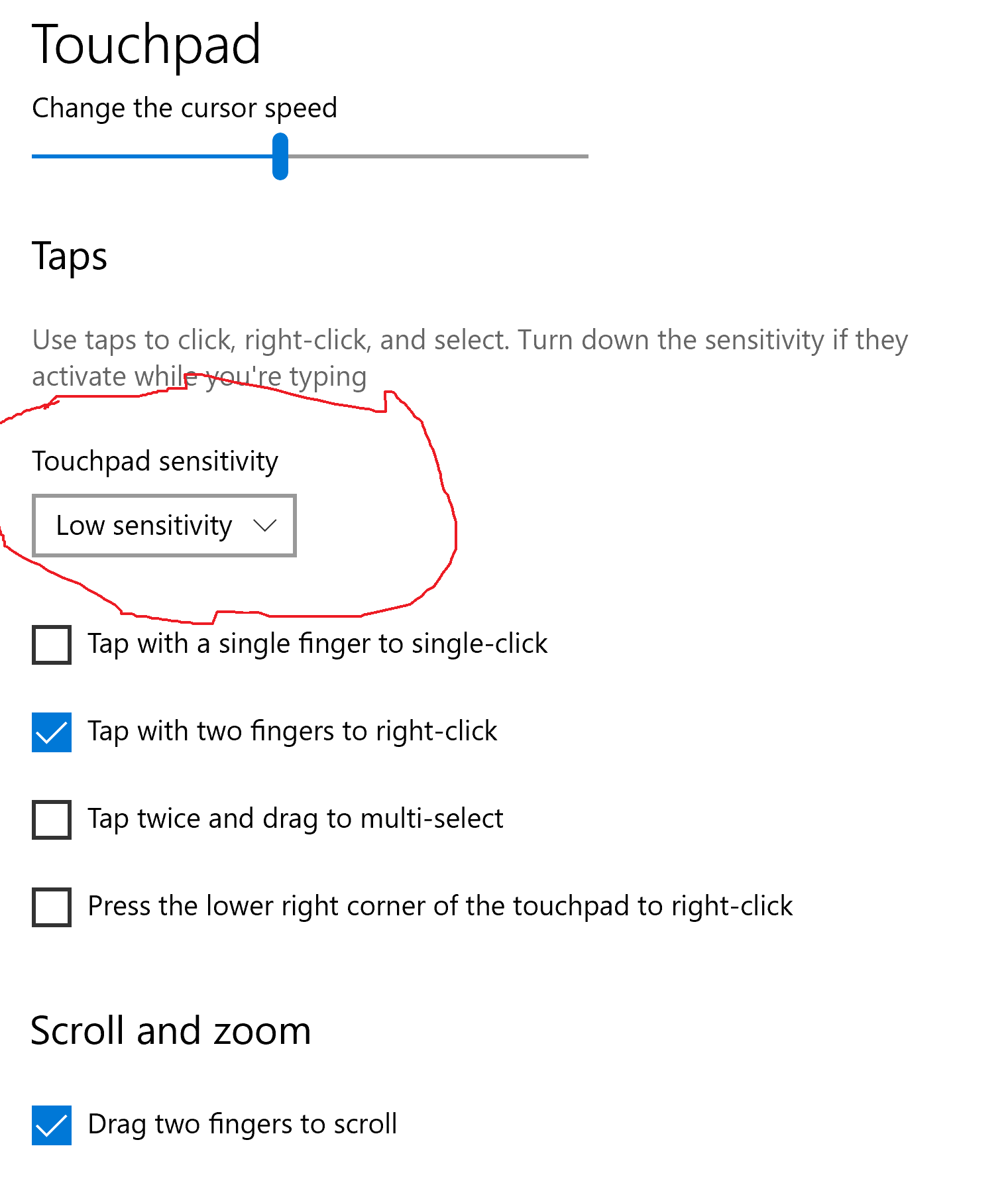 Touchpad Sensitivity - Microsoft Q&A