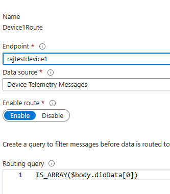 IoT Hub message routing query syntax - Microsoft Q&A
