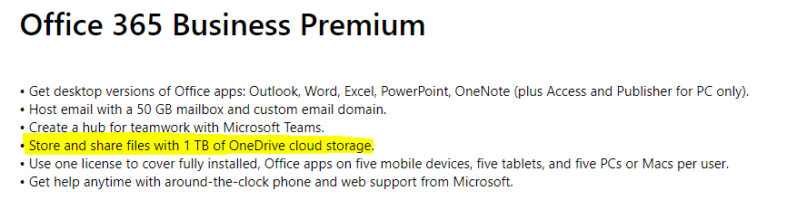 Microsoft Teams Exploratory, Sharepoint and OneDrive storage Office 365 ...