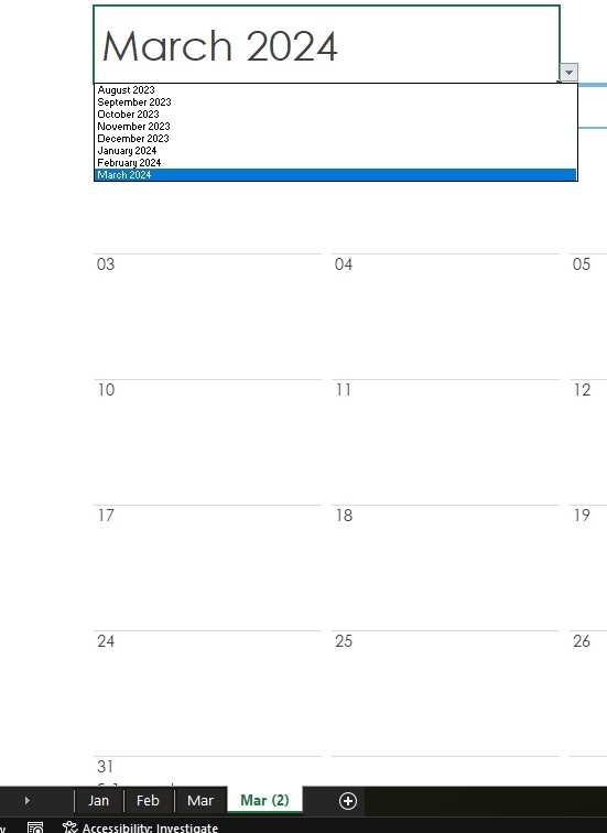 Adding more months to Monthly Personal Calendar Excel - Microsoft Q&A