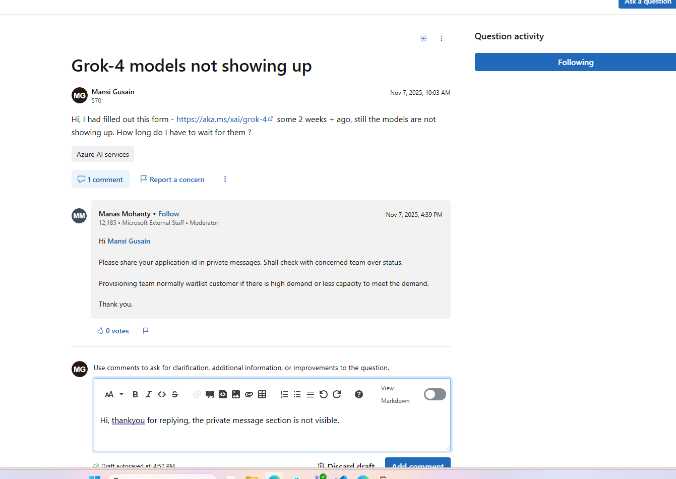 Grok-4 models not showing up - Microsoft Q&A