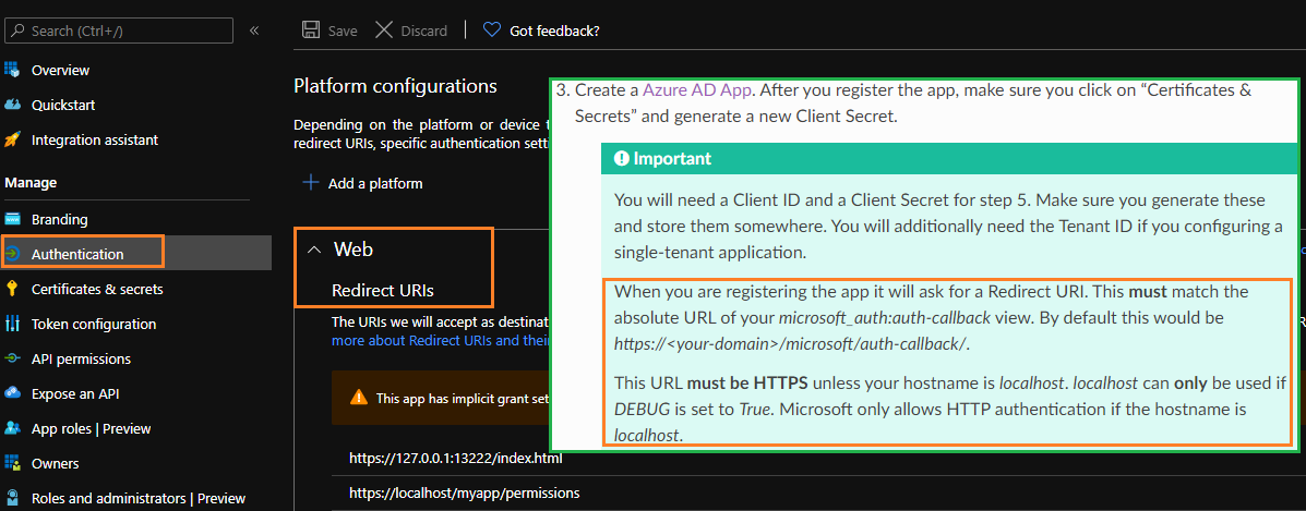 invalid_request: The provided value for the input parameter 'redirect ... invalid_request: The provided value for the input parameter 'redirect ...