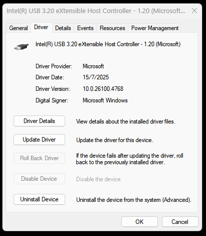 why di I have a duplicate intel(R) USB 3.20 eXtensible Host Controller ...
