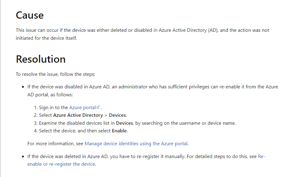 Error Code: 135011 - Microsoft Q&A