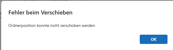 Fehler beim Verschieben: Ordnerposition konnte nicht verschoben werden - Microsoft Q&A