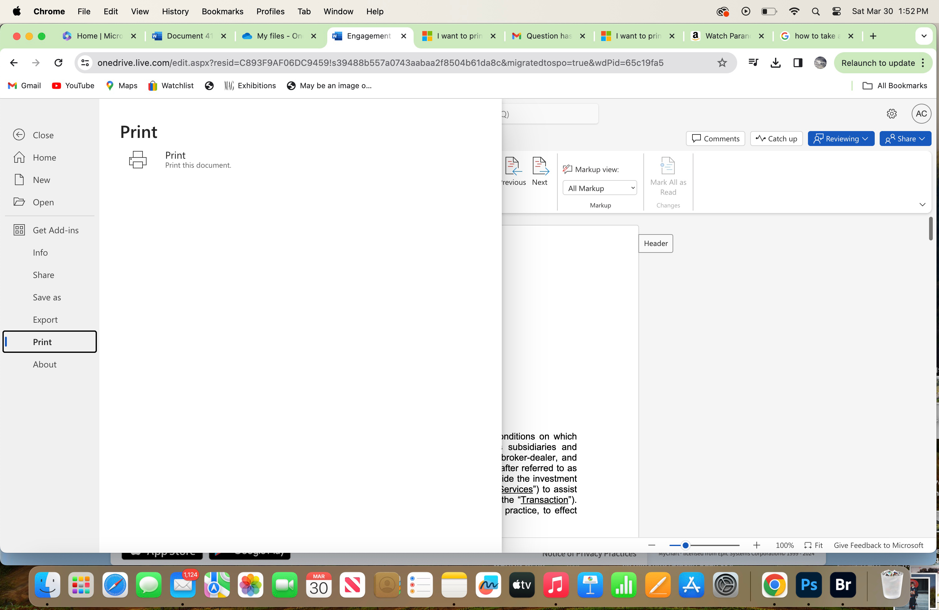I want to print out my red-lined document showing the red-lined ...