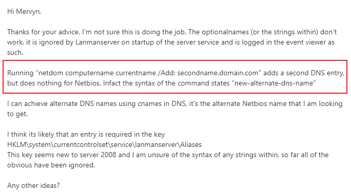 Alternative Netbios Domain Name In Server 2016 Microsoft Qanda