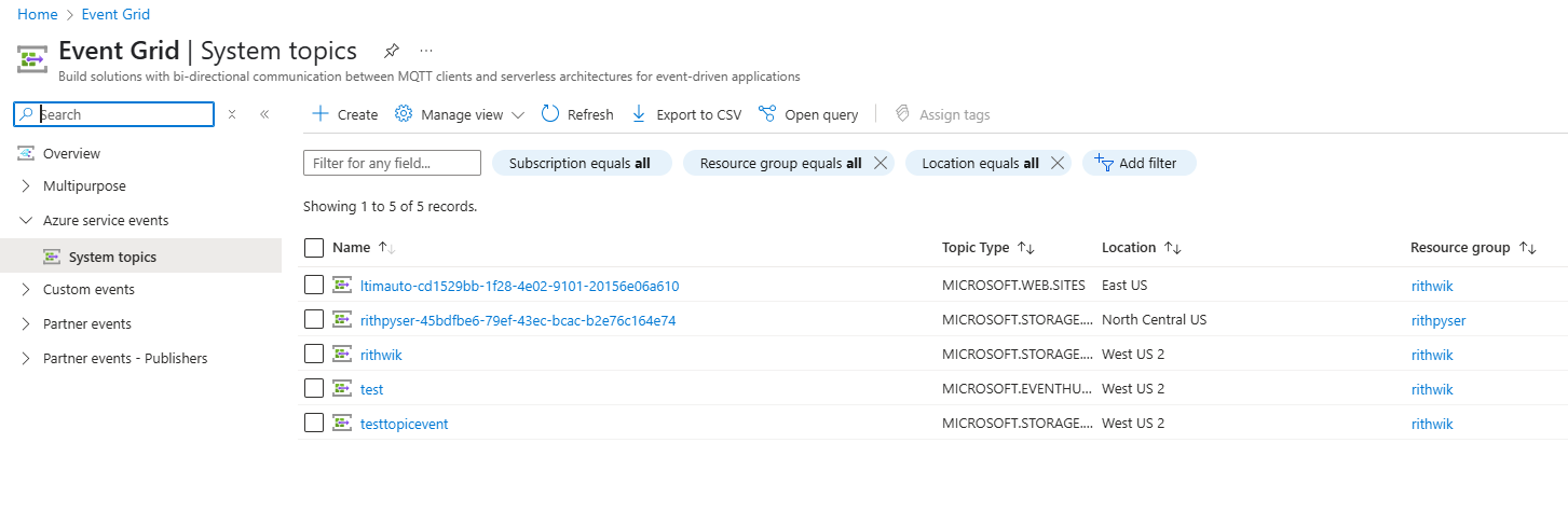 Cannot locate Event Grid Topic resource, despite having working endpoint and key - Microsoft Q&A