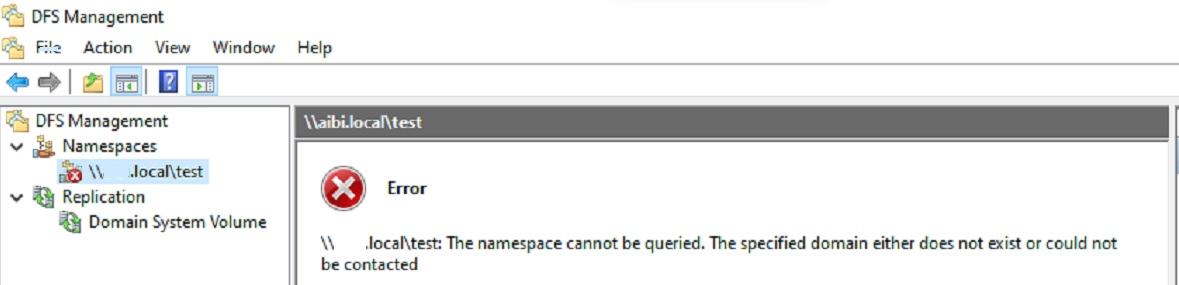 DFS Namespace - The namespace cannot be queried - Microsoft Q&A DFS Namespace - The namespace cannot be queried - Microsoft Q&A