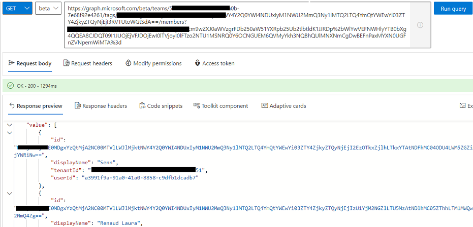 Error on Teams Tags GET Request - Microsoft Q&A