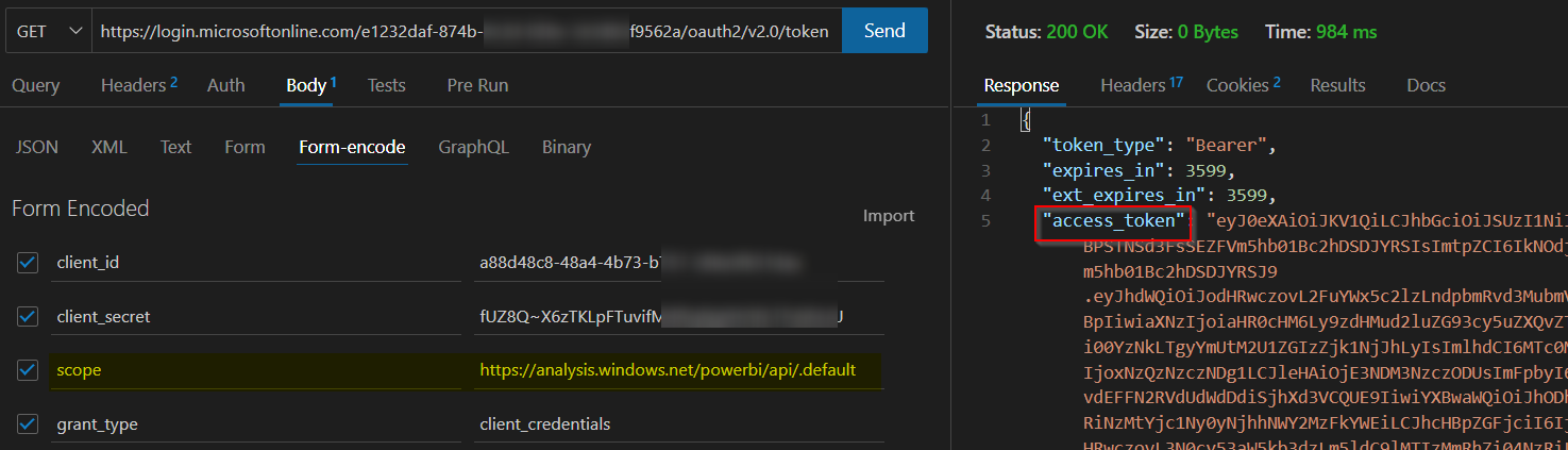 Problema al acceder via API a los Workspaces de Power BI - Microsoft Q&A