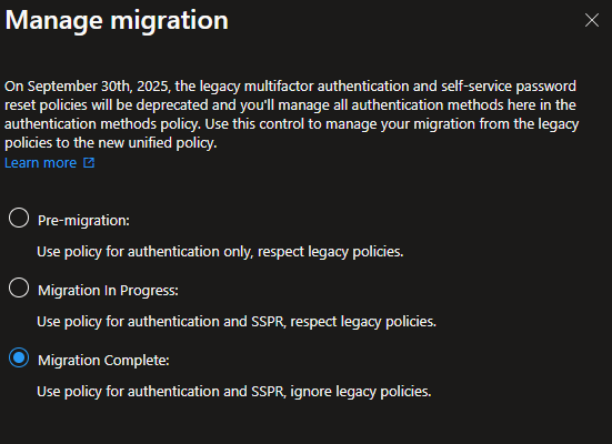 MFA Registration campaign - with "nudge" - after migrated ...