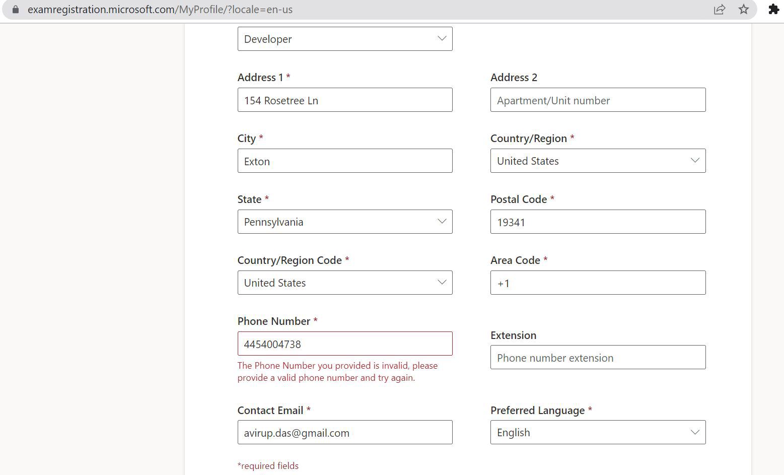 I am unable to update my US phone number earlier it was India phone ...
