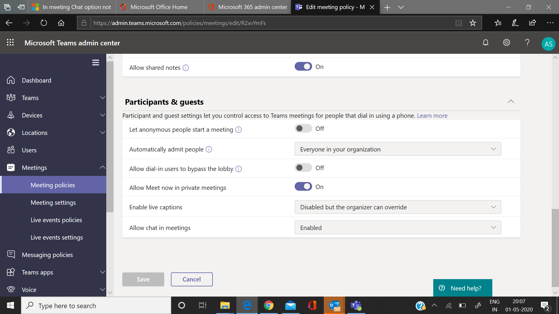 In meeting Chat option not available - Microsoft Q&A
