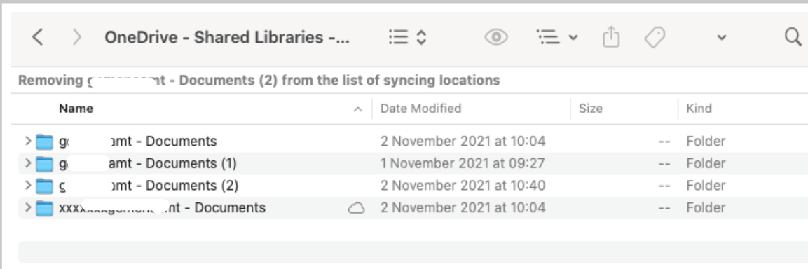MacOS Monterey - OneDrive remove sync of sharepoint folders - Microsoft Q&A
