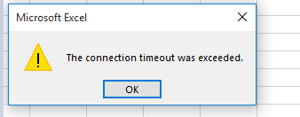 Excel failed to refresh from Analysis services- connection Timeout ...