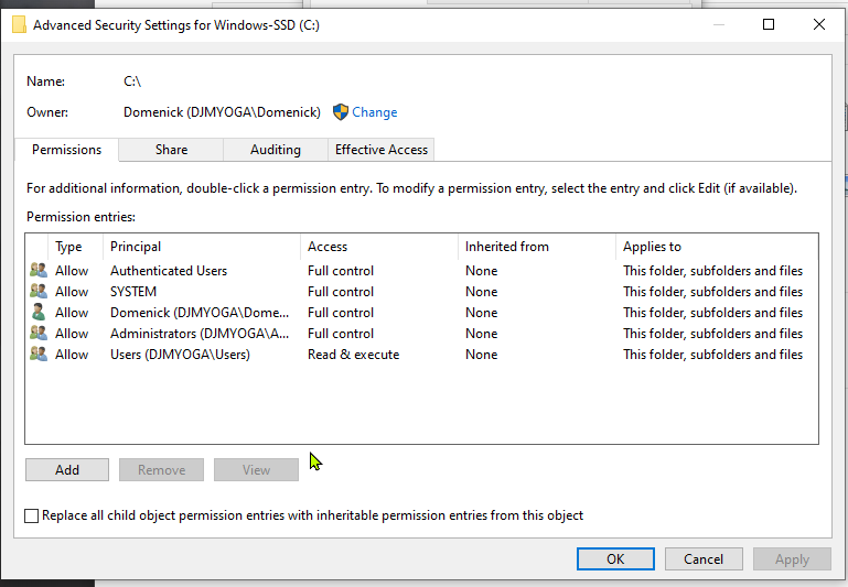 Cannot access my OWN C Drive! - Microsoft Q&A