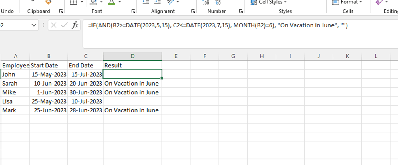 FORMULA TO IDENTIFY A DATE THAT FALLS IN BETWEEN OTHER TWO DATES ...