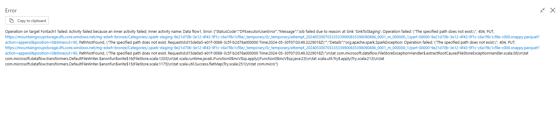 Data Flow Failing At Sink Step When Pipeline Is Scheduled Microsoft Qanda