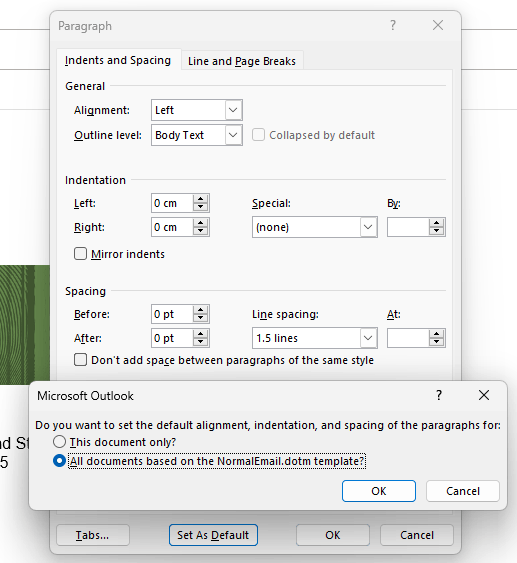 How do you set default line spacing in Outlook emails? - Microsoft Q&A