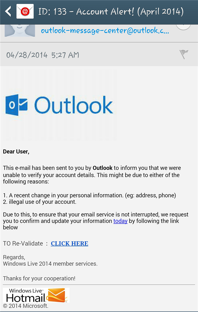 Is this email legit? - Microsoft Q&A