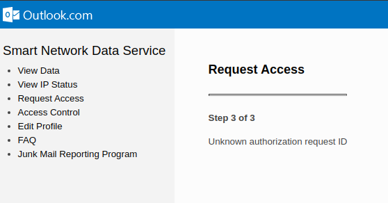 Unknown authorization request ID on Step 3 of 3 of SNDS validation ...