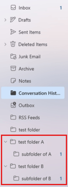 Can the MAIN folder be highlighted/bolded if a sub-folder contains ...