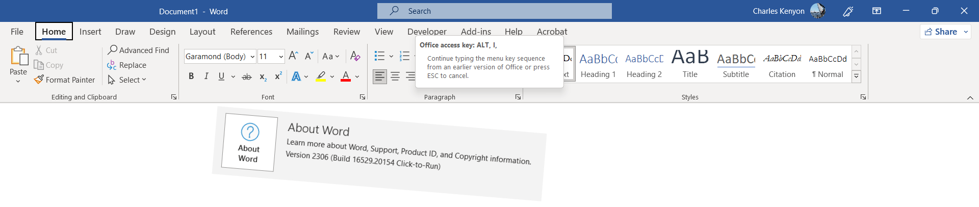 Have to Release Alt Key in Word to Use Shortcuts - Microsoft Q&A