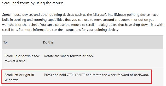 How can I scroll horizontally in Office programs and the Explorer ...
