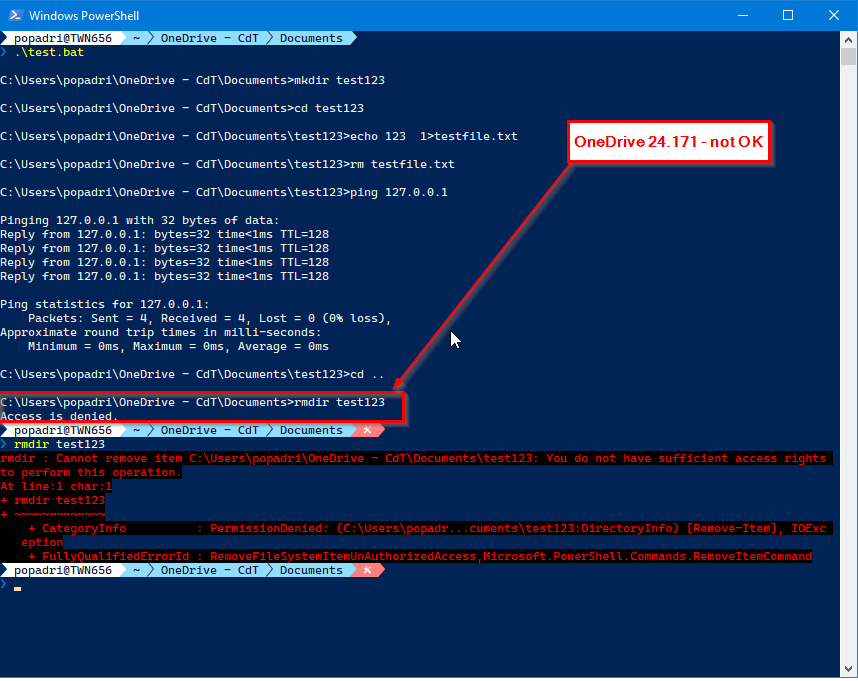 Access denied trying to delete local folders sync-ed by OneDrive since ... Access denied trying to delete local folders sync-ed by OneDrive since ...