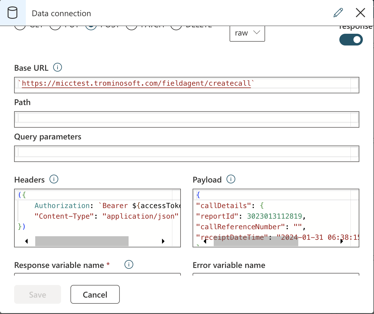 Issue with Dynamic Token in Data Connection Headers in Azure Health Bot - Microsoft Q&A