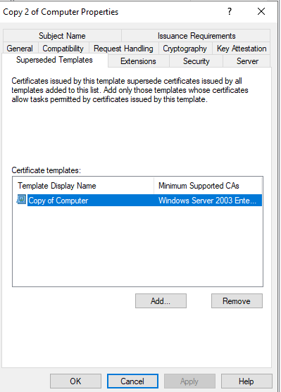 Certificate template superseded - Microsoft Q&A Certificate template superseded - Microsoft Q&A