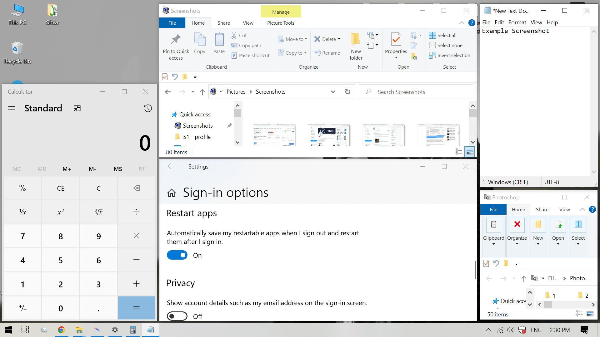 How to automatically reopen windows after restart WITHOUT change in ...
