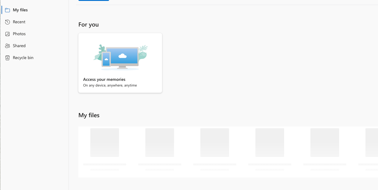 Onedrive My Files page shows no files - Microsoft Q&A
