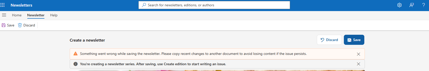 Unable to create a newsletter in Outlook - Microsoft Q&A