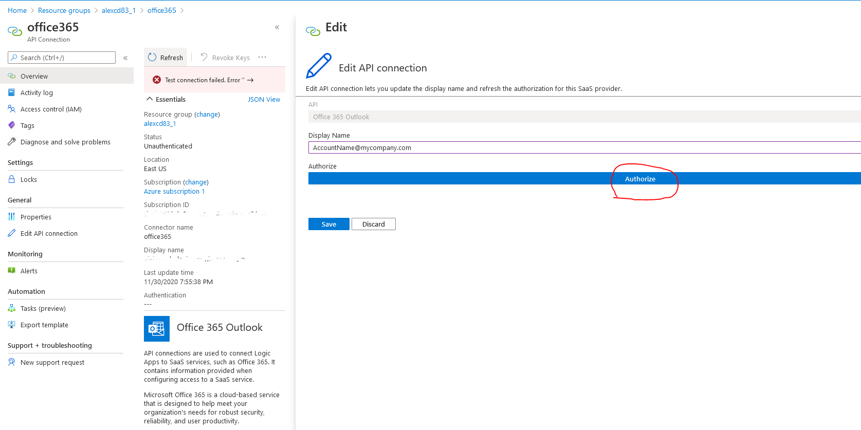 Authorize Api Connection Using Azure Cli Microsoft Qanda