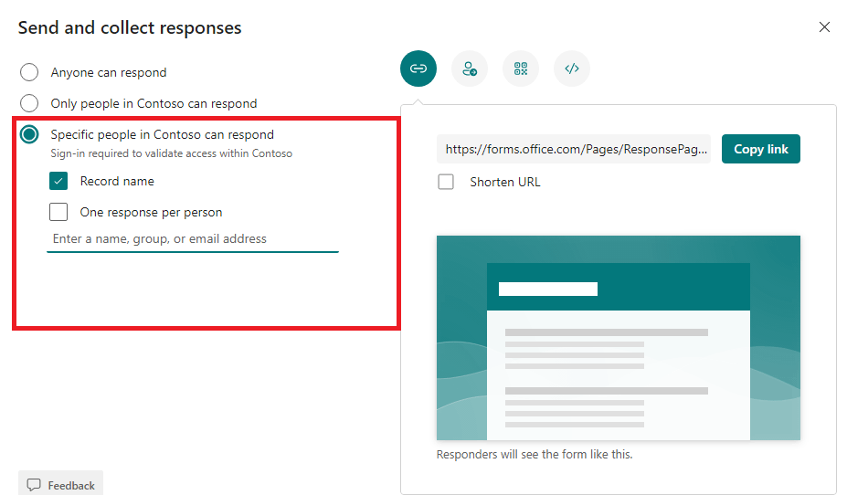 Microsoft Forms - I've created a form to which only specific people can ...