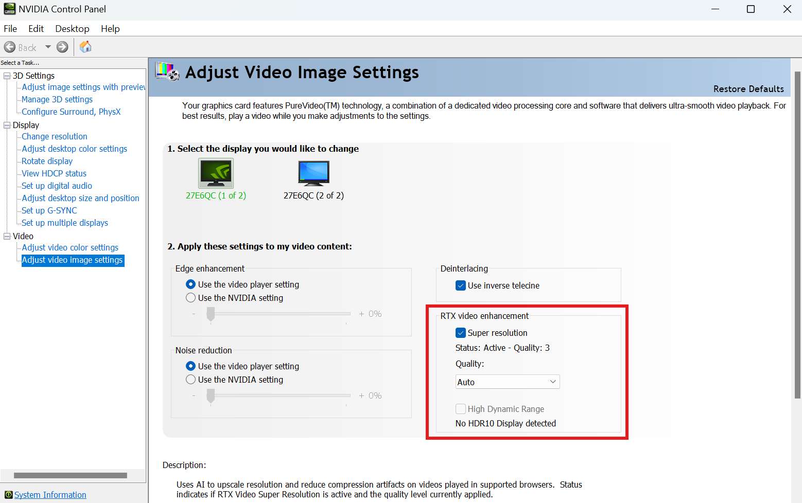 Nvidia Super Resolution not enabling for Windows Photos/Media Player ...