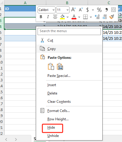 Microsoft Forms deleting rows after hidding them - Microsoft Q&A