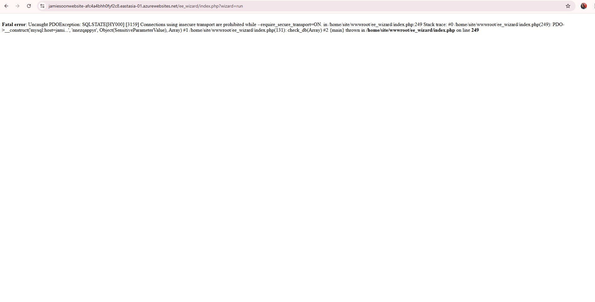 Where do I get the database name, username and password on my web app - Microsoft Q&A