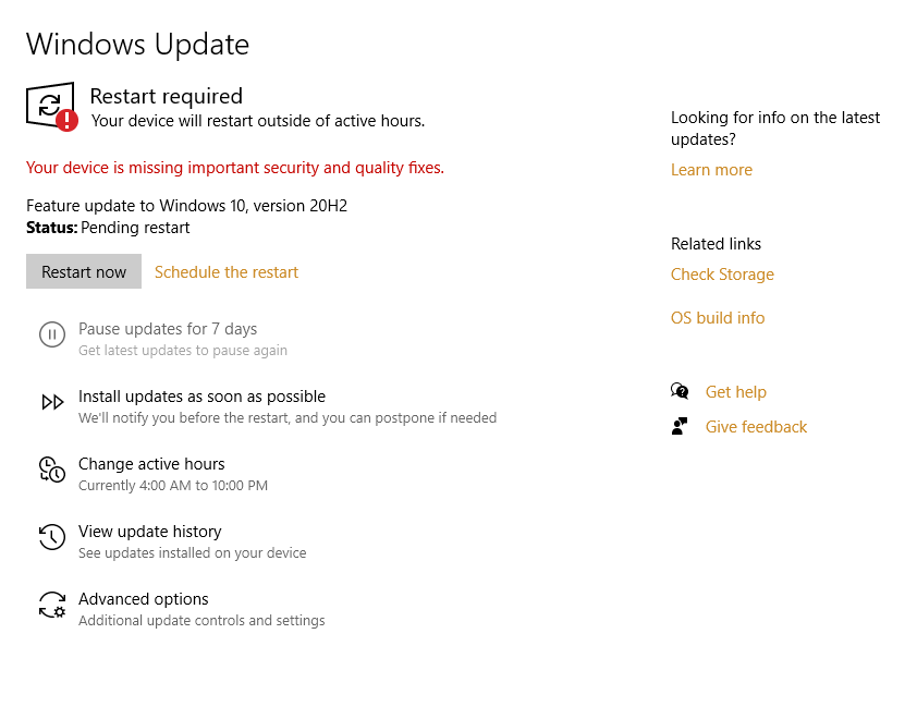Windows 10 update fails and reboots every night - Microsoft Q&A