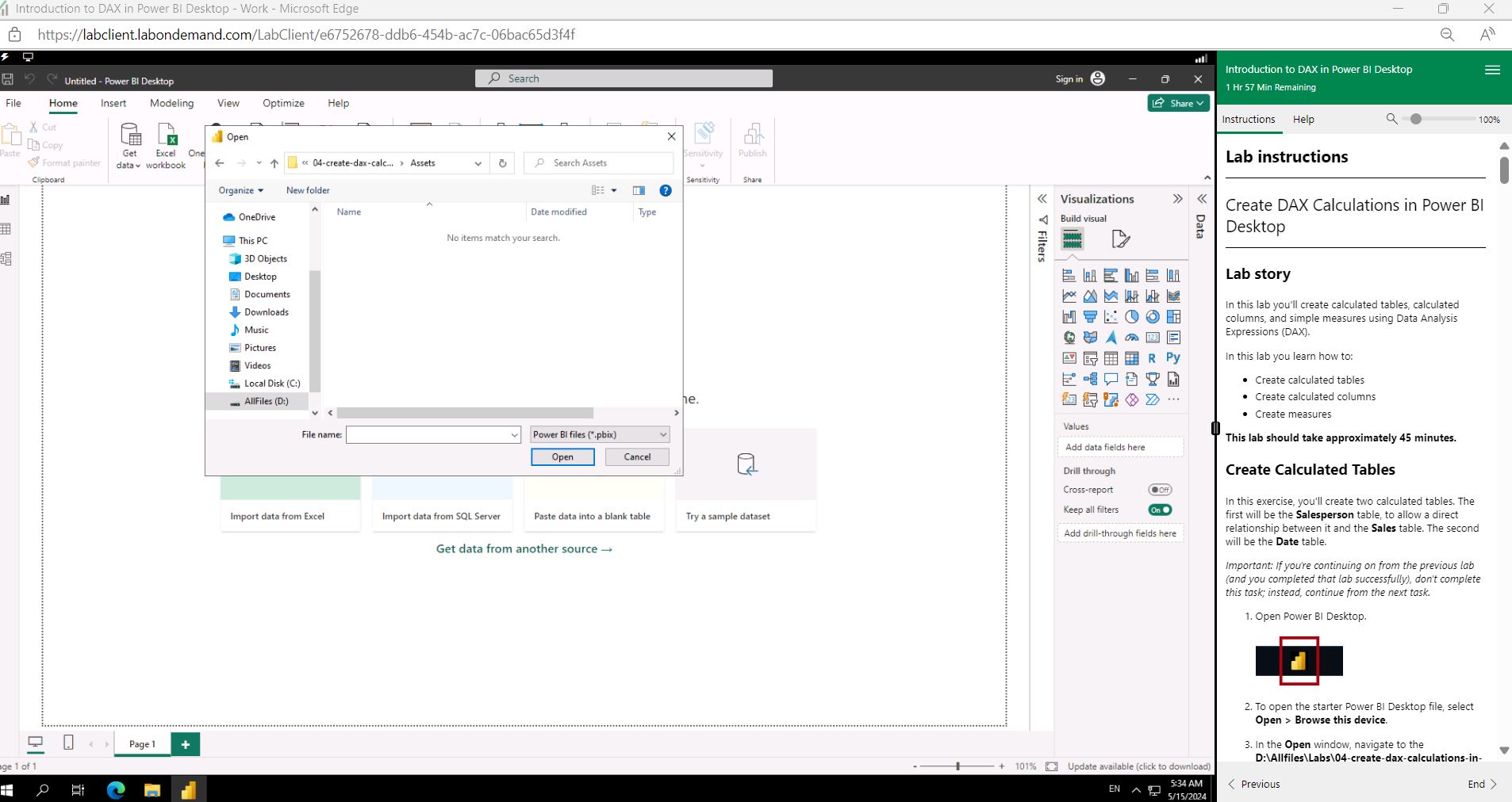 Cannot access DAX definitions in this lab - Microsoft Q&A