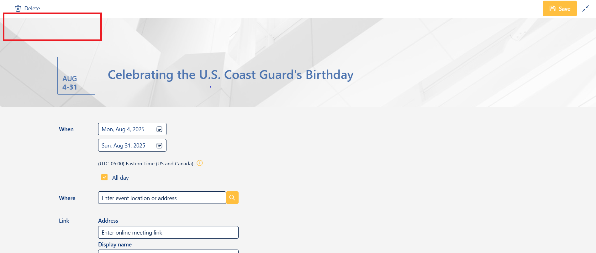 Add image button in events web part missing in gcc high modern sharepoint - Microsoft Q&A