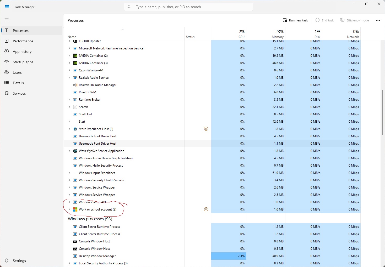 How to remove or stop Work or School account from running in task ...